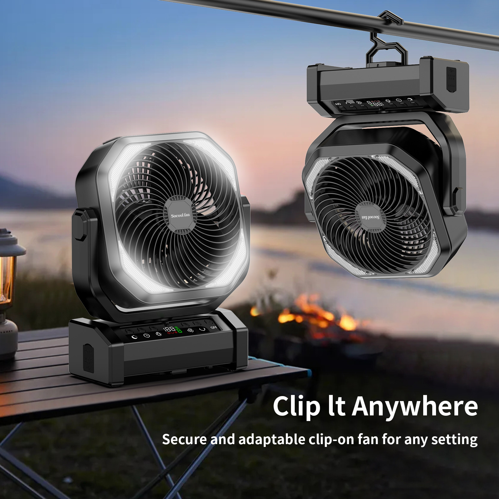 Socool Fan Emergency Power Supply Fan Remote Controlled Oscillating Fan ...