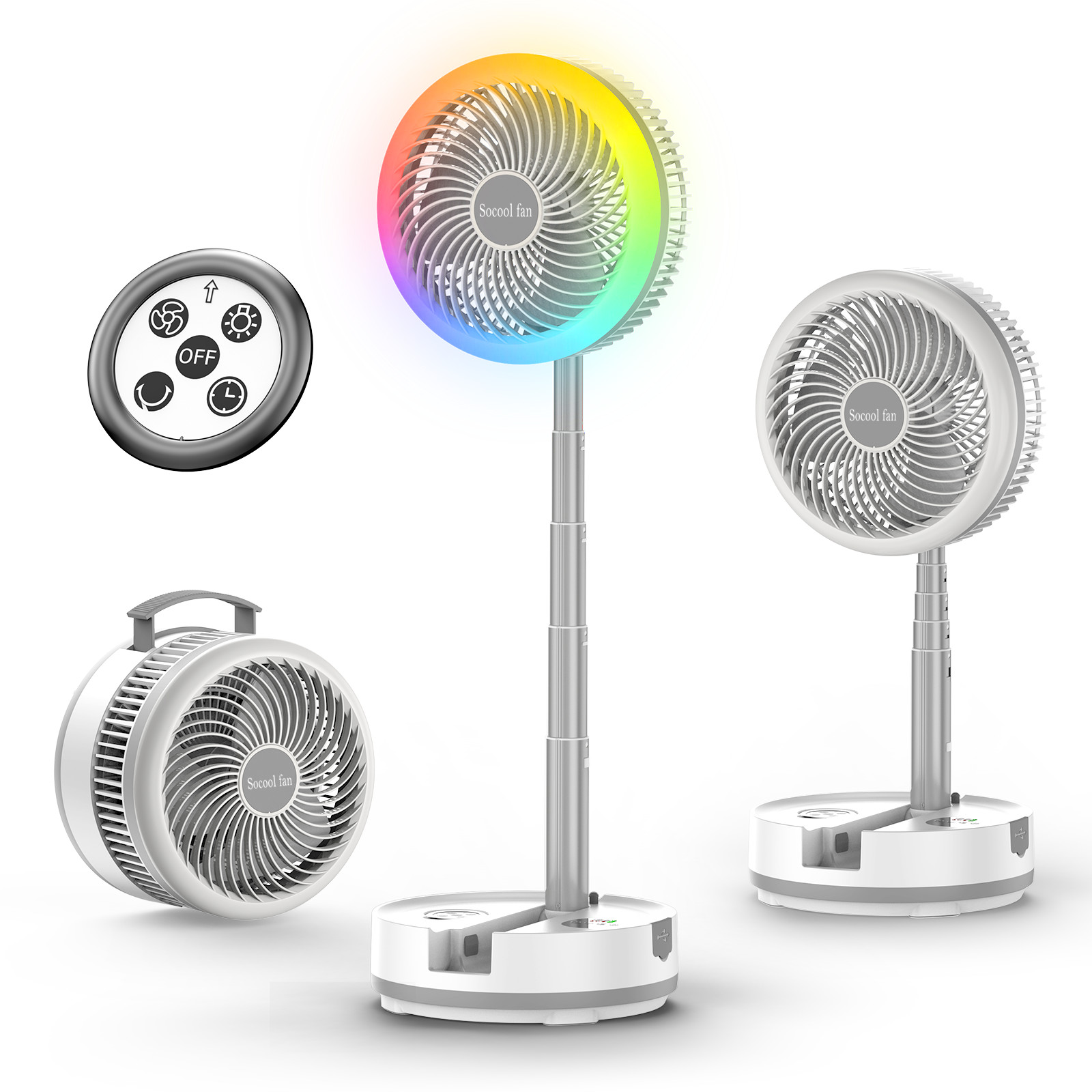 Socool Fan 40000mAh Portable Fan Type-C Foldable Fan Rechargeable ...